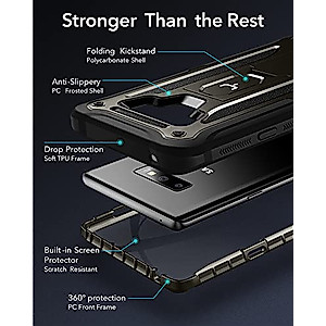 YOUMAKER Kickstand Case for Galaxy Note 9, Full Body with Built-in Screen Protector Heavy Duty Protection Shockproof Rugged Cover for Samsung Galaxy Note 9 6.4 Inch - Gun Metal/Black