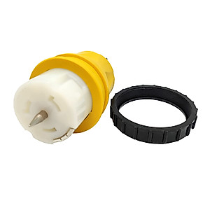 Parkworld 78288 RV/Generator Adapter 50A Male NEMA 14-50P to CS6364/SS2-50R 50A Generator Transfer Switch Twist Lock Female with Locking Ring