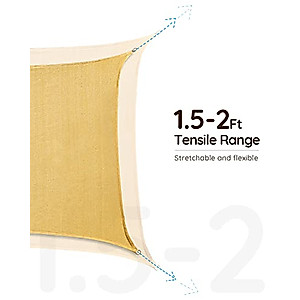 Quictent 24X24FT Large Oversized 185G HDPE Square Sun Shade Sail Canopy 98% UV Block Outdoor Patio Garden with Hardware Kit