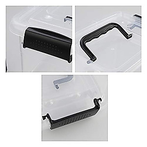 Ucake Clear Plastic Storage Bin, 5 L Clear Storage Box, Pack of 6, F