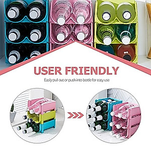 Luxshiny 3Pcs can Rack Refrigerator can Organizer soda can Dispenser for Refrigerator Stackable Bottle Holder Beverage Bottle Stand Fridge Beer Rack Multifunction Plastic Office Cupboard