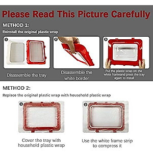 Food Plastic Preservation Tray,Stackable Food Tray Reusable Creative Food Preservation Tray for Food Preservation 4 Pack (white)