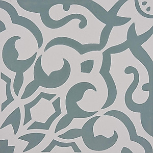 Moroccan Mosaic & Tile House CTP57-01 Atlas Handmade Cement Tile, 8''x 8", Light Green,White