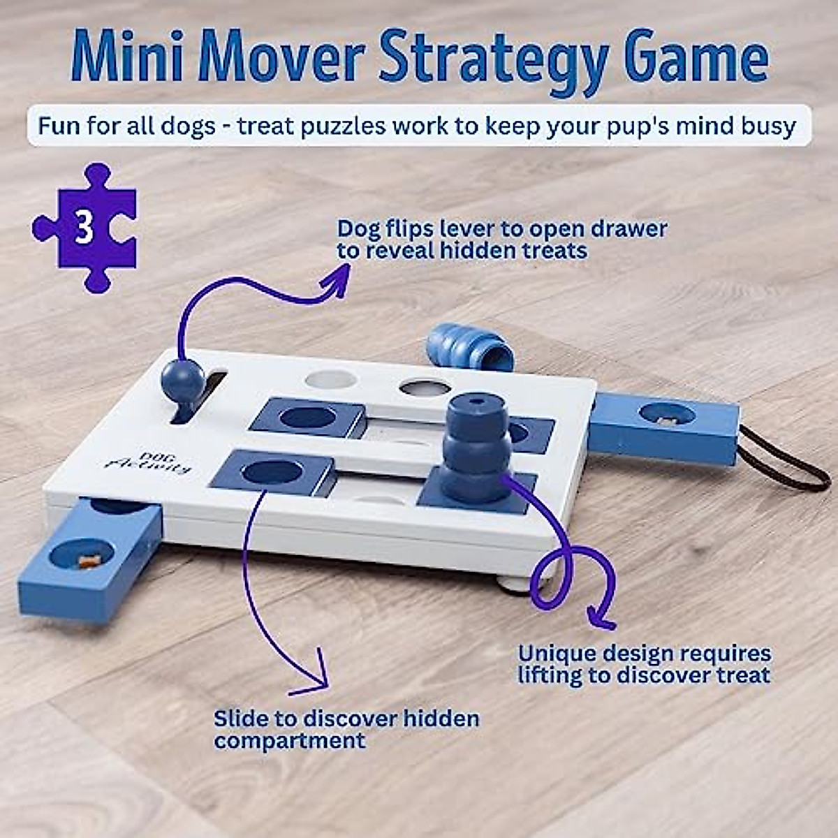 TRIXIE Mini Mover Strategy Game, Advanced Dog Puzzle Toy, Level 3 Activity, Treat Puzzle, Interactive Play, Enrichment