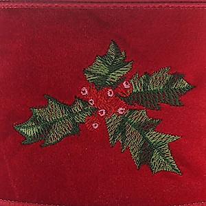 Celebrate It 3.5'' Velvet Wired Poinsettia Ribbon, Red