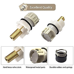 RP25513 RP24096 Faucet Stem Unit Assembly Kits for Two Handle Faucets Cartridge with RP4993 Rubber Seat and Spring, for Bathtub Shower Sink Bathroom Faucet (Not for Self Contained Faucets), 2 Pack
