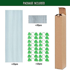 MAXPACE Garden Greenhouse Hoops Grow Tunnel up to 5 Sets of 7ft Long Rust-Free Fiberglass Support Hoops Frame for Garden Fabric, DIY Plant Support Garden Stakes, 25pcs