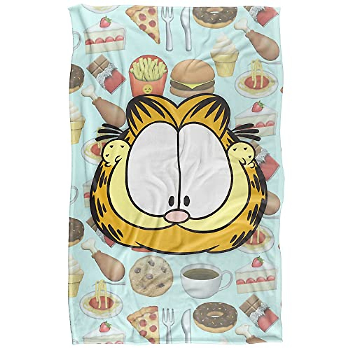 Garfield Blanket, 36"x58", Cat Food Silky Touch Sherpa Back Super Soft Throw