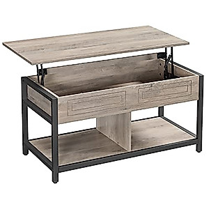 VASAGLE Coffee Table, 19.7 in x 39.4 in x 24.4 in, Greige