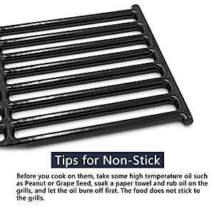 Hongso 17 3/8" Porcelain Polished Cast Iron Cooking Grates Replacement for Broil-Mate, Broil King 9625-67, 9625-84, Baron 320, Baron 340, Baron 440, Huntington and Sterling, PCB005, 4Pcs