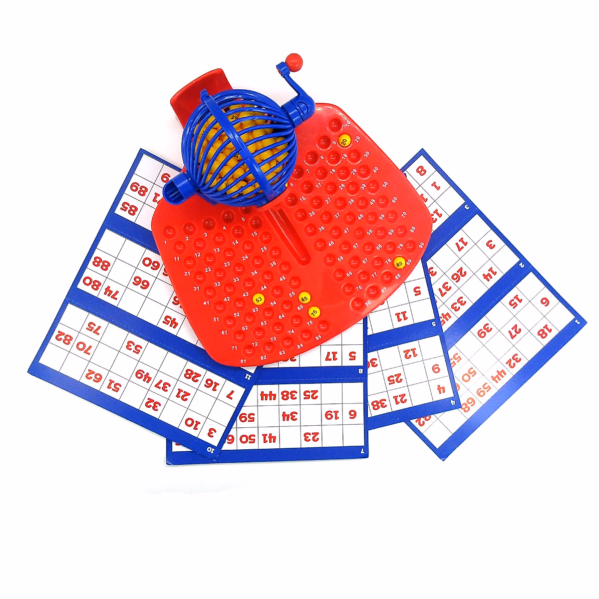 Bingo Game Set with 2.75 Inch Bingo Cage,100 Colorful Bingo Chips & Mini 4 in a Row Board Game with 30 Discs for Holiday