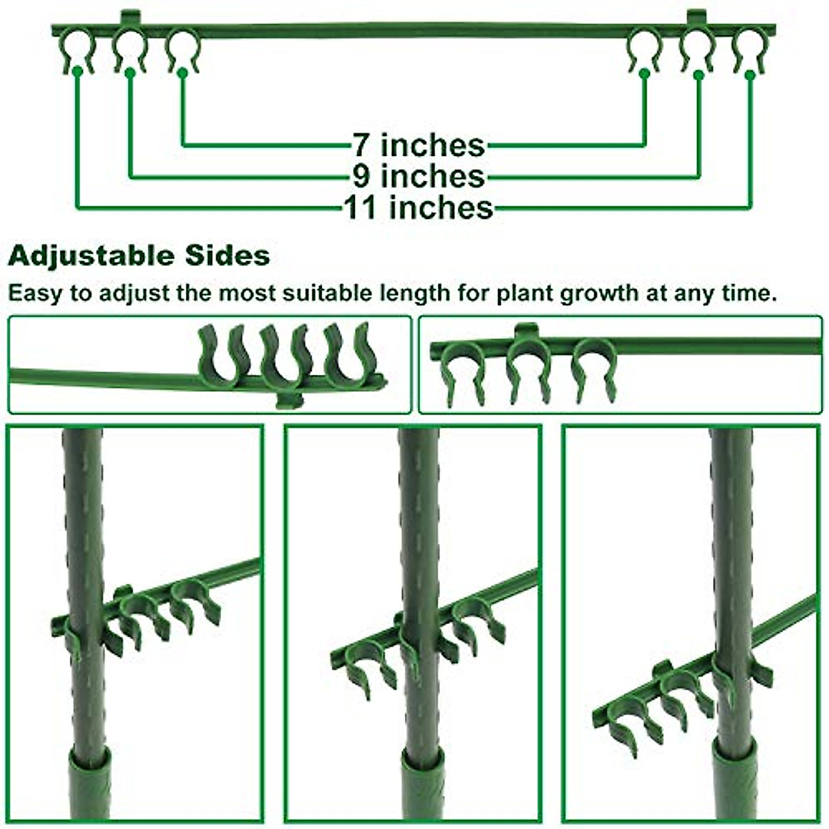 CKE 3 Pack Tomato Cage – Plant Stakes and Support with Clips - Upto 72 inches Tall with 40 Pcs Clips + Garden Twist Ties