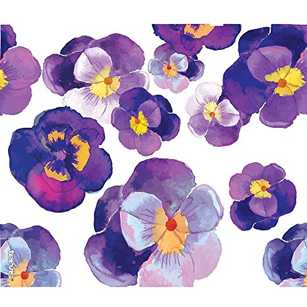 Tervis Plastic Watercolor Pansy Tumbler with Wrap and Purple Lid 24oz Water Bottle, Clear