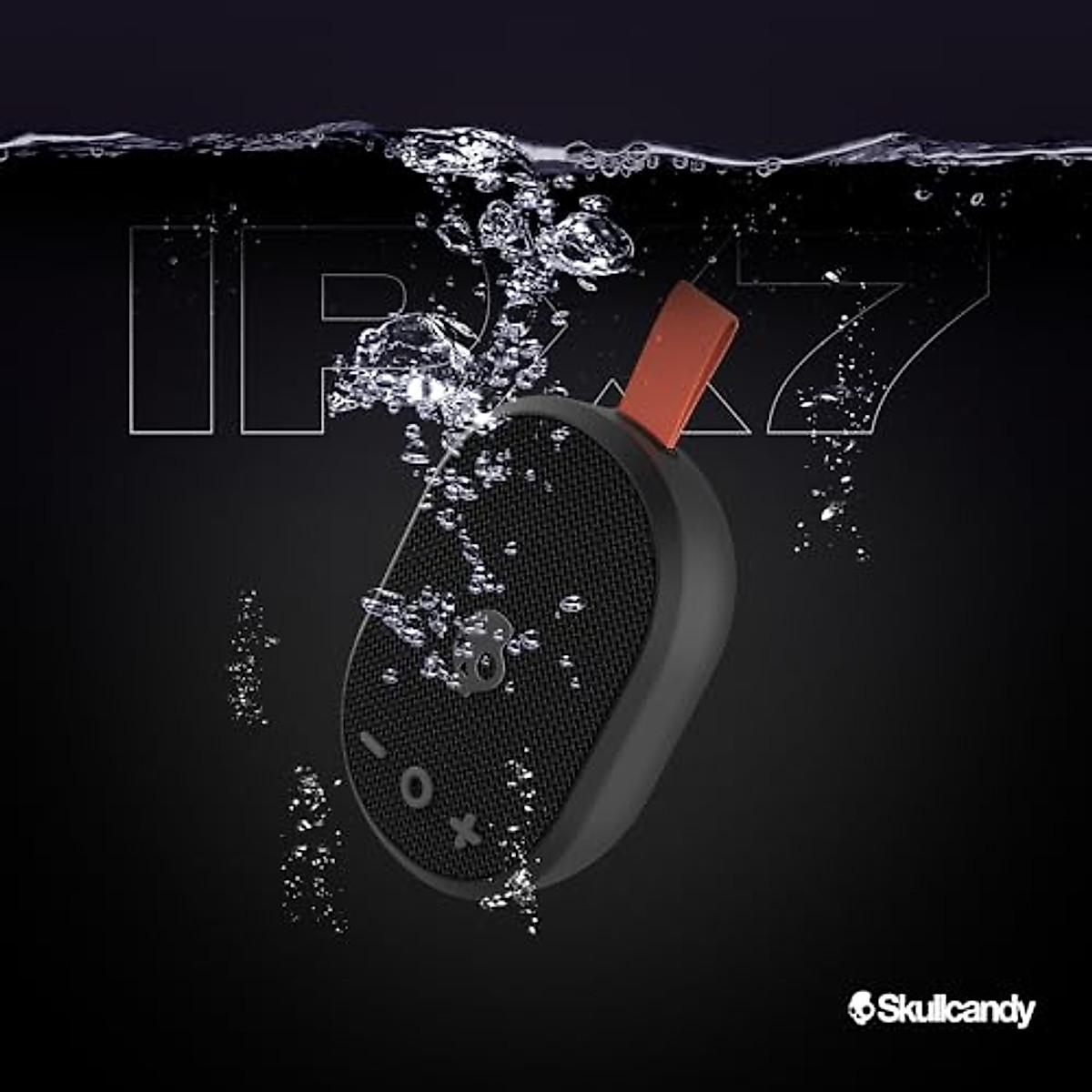 Skullcandy Ounce Wireless Bluetooth Speaker - IPX7 Waterproof Mini Portable Speaker with 16 Hour Battery, Downward Firing Passive Radiator, and Ballistic Nylon Carry Strap