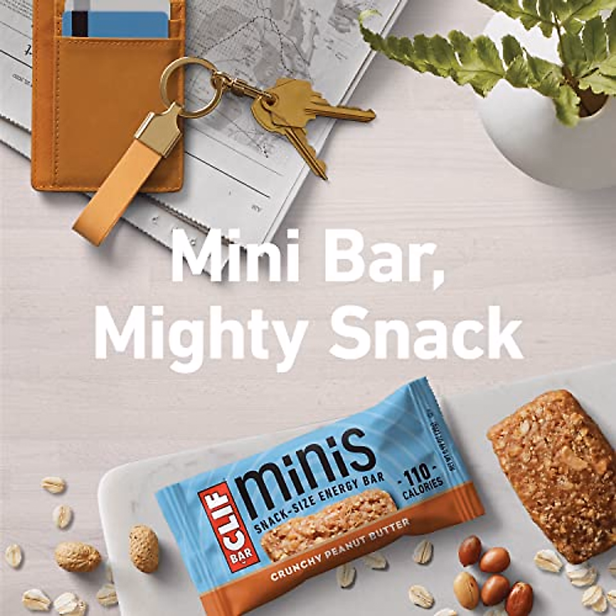 CLIF BARS - Mini Energy Bars - Crunchy Peanut Butter -Made with Organic Oats - Plant Based Food - Vegetarian - Kosher (0.99 Ounce Snack Bars, 20 Count)