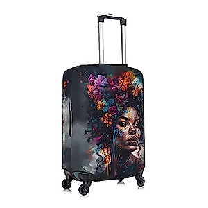Dudietry Suitcase protector cover tsa approved luggage cover for Suitcase Washable Suitcase Protector Anti-scratch Suitcase cover Large African American Black Girl