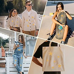 12pcs Star Iron On Patches Rhinestone Gold Stickers Adhesive Applique Stars Glitter Crystal Patches Sequin Vintage Patch Fabric Patch for Clothing,Jeans,Jackets,Caps,Dress,Bag,DIY Clothing Repair