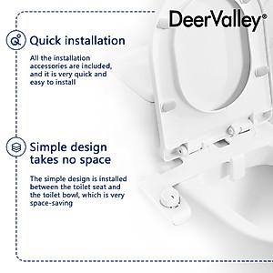 Non-Electric Dual Nozzle Bidet, DeerValley Posterior Feminine Wash Fresh Water Sprayer, Adjustable Water Pressure, Bidet for Toilet Seat Attachment