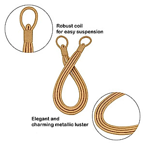 MALANOV Curtain 4 Strand Ropes Tiebacks Tie-Backs, Curtain Handmade Holdbacks, Polyester 4 Strand Cord Rope Tieback - Gold 2 Pack