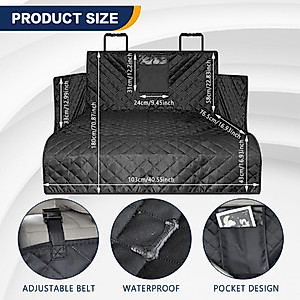Middrivr Car Trunk Mat, Waterproof Cargo Liner for SUV, Rear Seat Cover Mat, Oxford Cloth, Universal Fit, Black