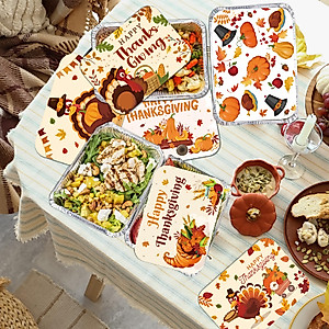 HAKOTI Thanksgiving Tin Foil Containers, large, orange