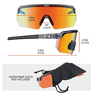 Ergodyne Skullerz AEGIR Safety Sunglasses, Mirrored Lens, ANSI z87.1
