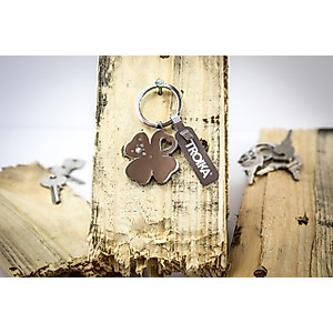 TROIKA Girls Best Friends "Clover" – KR9-30/CH – Keyring – Made with Swarovski® Elements – cast Metal– Shiny – Chrome Plated – Silver – TROIKA-Original