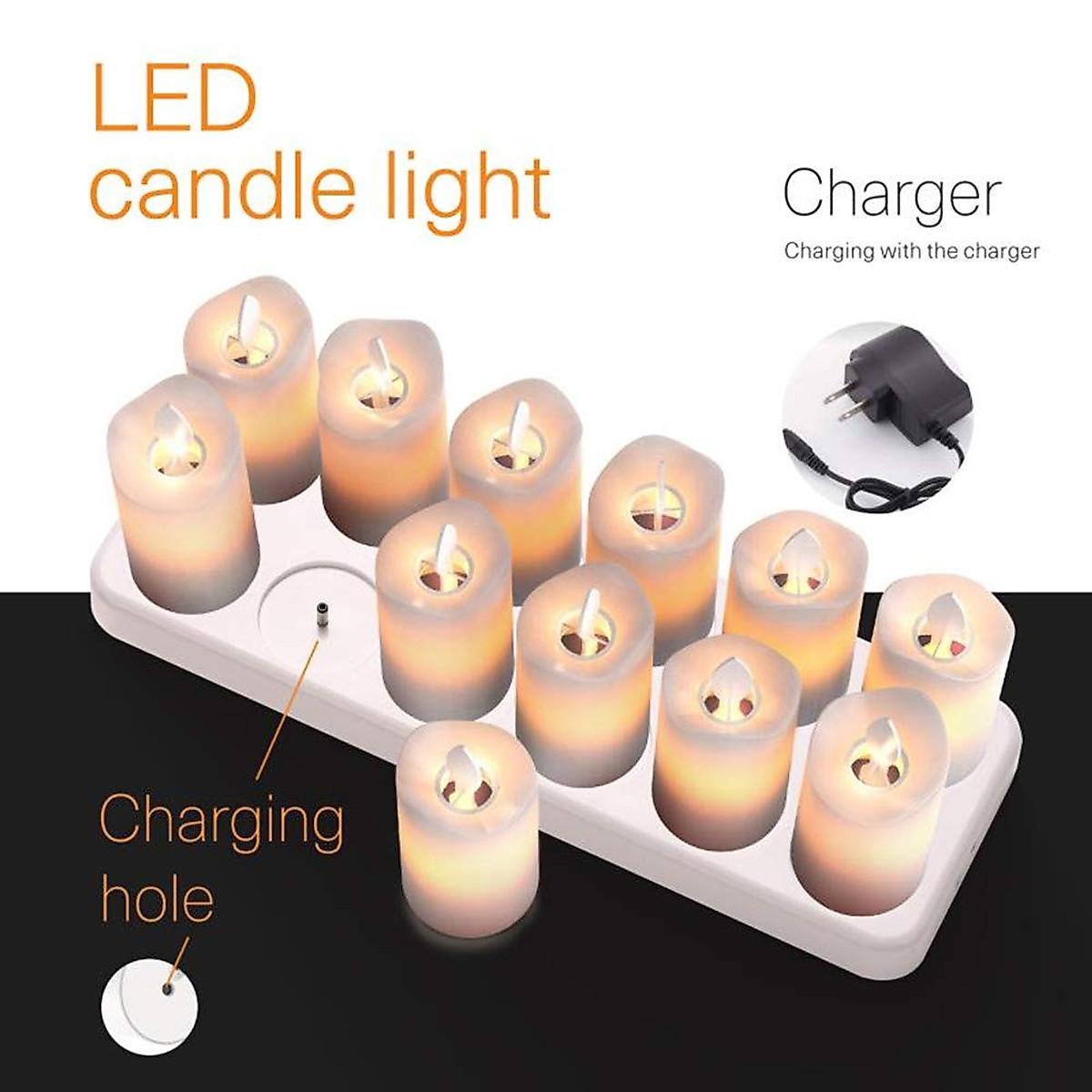 Christmas Decoration Flickering Flameless Candles Yellow Light Candles Battery Operated LED Tea Light Candles Pillar Electric Light for Garden Home Decor Party Wedding Festival Celebrations-12pcs