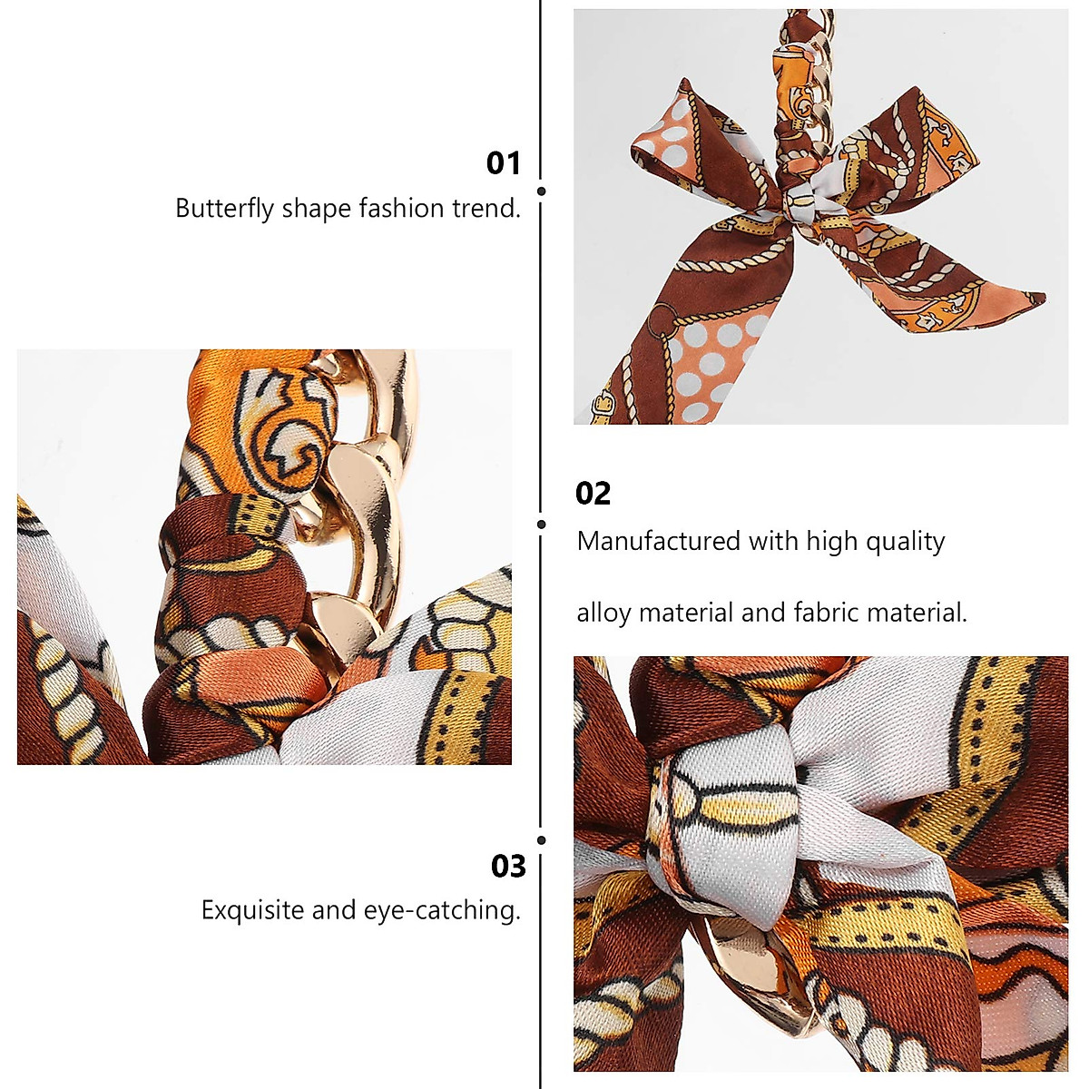 OSALADI Bowknot Silk Ribbon Bag Pendant Keychain Fashion Handbag Handle Decor for Purse Tote Bag Handbag