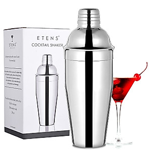 Etens Cocktail Shaker, 24 oz Martini Shaker Bar Shaker with Built-In Strainer for Bartending – Stainless Steel Large Bartender Shaker Metal Margarita Mixer for Mixed Drinks w/ Recipes