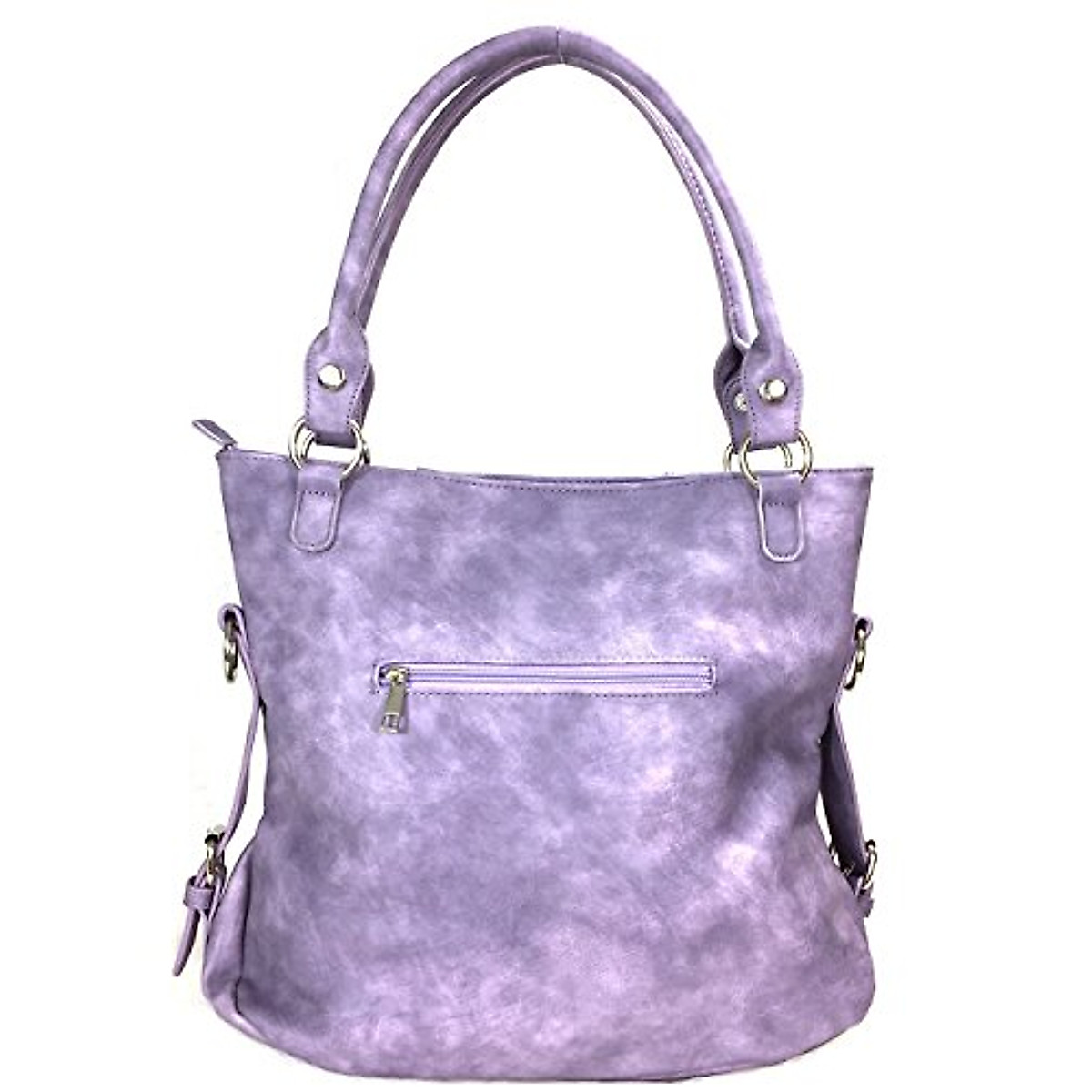 Zzfab Laser Cut Hobo Bag Double Handles Big Purple Purse