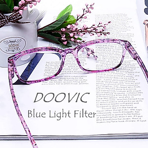 DOOViC 4 Pack Computer Reading Glasses Blue Light Blocking Anti Eyestrain Spring Hinge Stylish Readers for Women 3.50 Strength