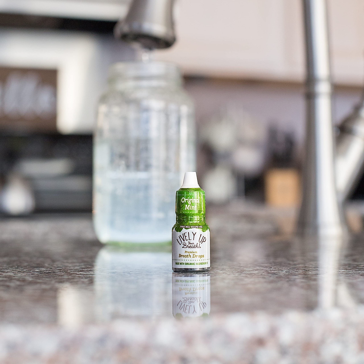 Lively Up Your Breath Premium Breath Freshener Liquid Drops with Organic Ingredients - Original Mint 3 Pack