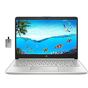 2022 HP Stream 14" HD Laptop, AMD Athlon Silver 3050U Processor, 4GB RAM, 64GB eMMC , 720p HD Webcam, AMD Radeon Graphics, Bluetooth, Windows 10 Home, Silver, 32GB SnowBell USB Card