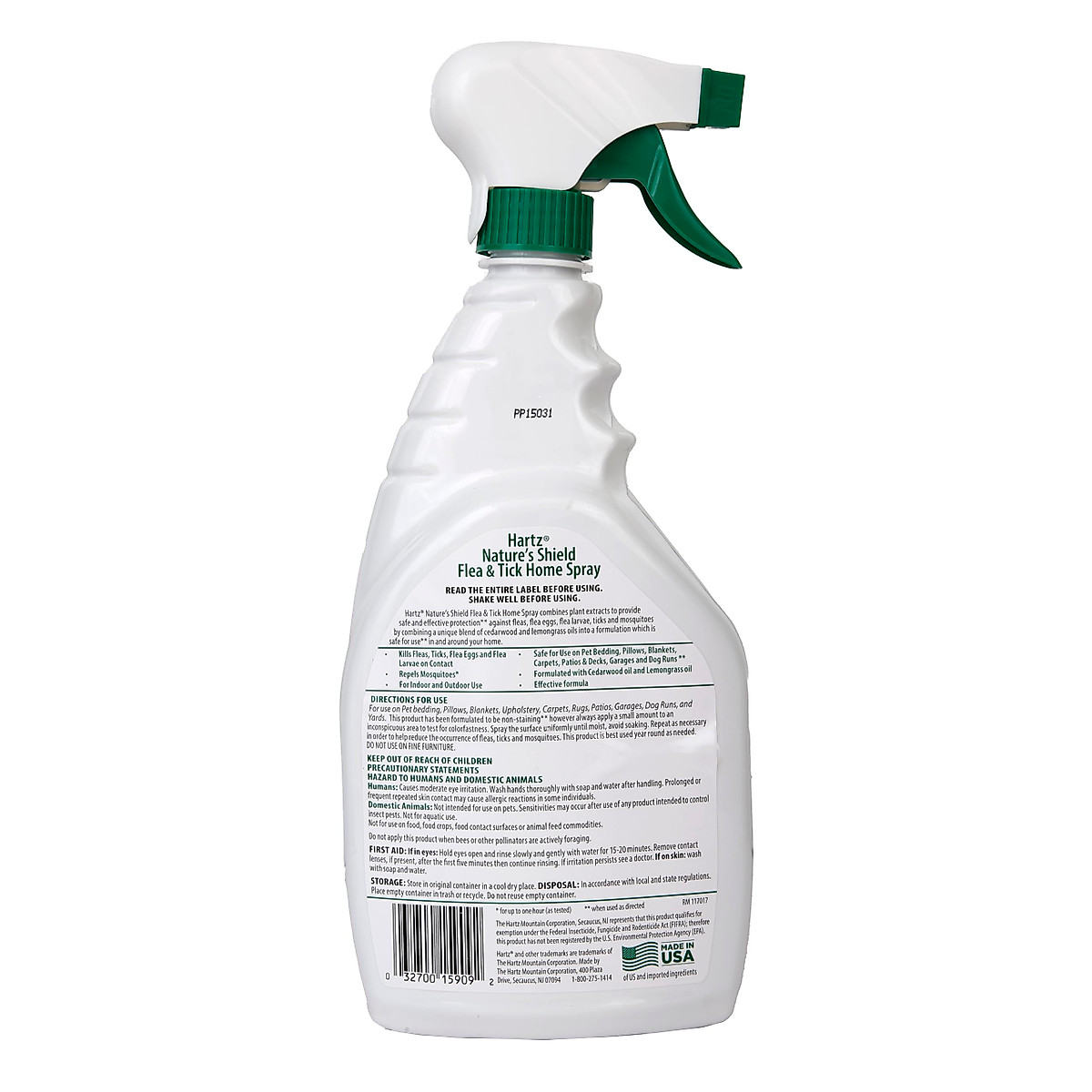 Hartz Nature’s Shield Flea & Tick Home Spray, Natural and Effective Flea & Tick Prevention and Home Protection with Cedarwood and Lemongrass Oil, 32 Ounces