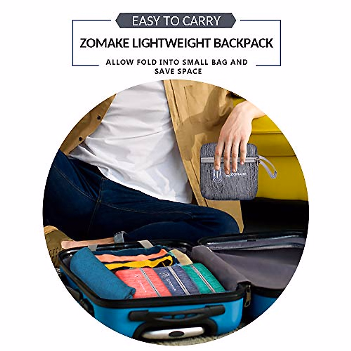 ZOMAKE 25L Ultra Lightweight Packable Backpack - Foldable Hiking Backpacks Water Resistant Small Folding Daypack for Travel(Black)