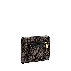 Fossil Women's Tara Leather Wallet Multifunction Bifold, Black/Brown (Model: SL8227015)