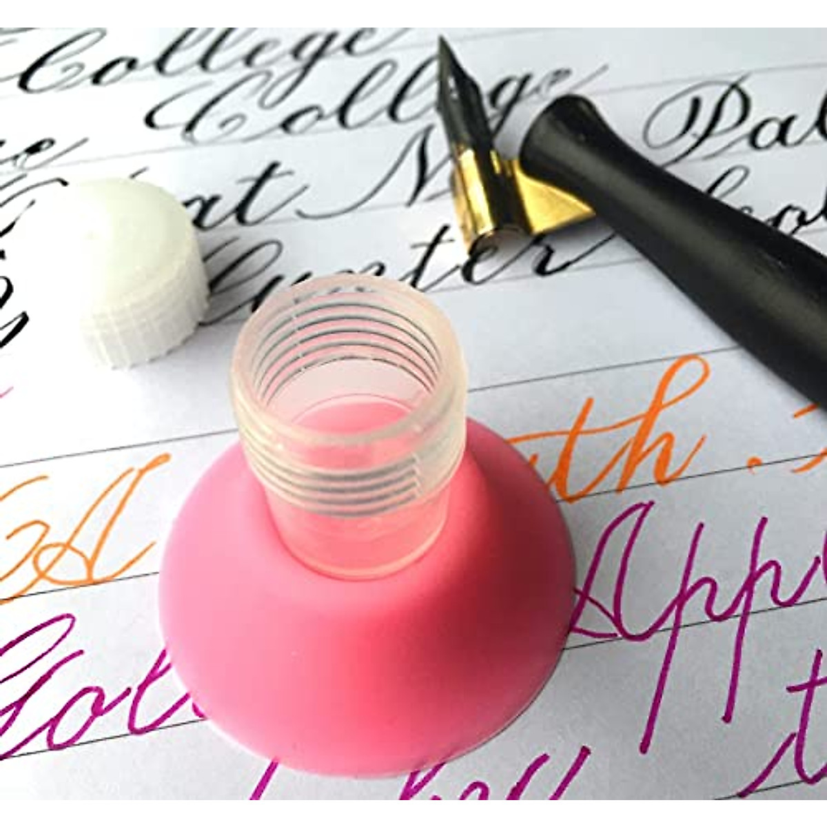 Glass Inkwell, Empty Ink Well for Dip Pen and Calligraphy Dip Pen Rest a Set of Glass Inkwell with a lid Ink Pot Pen Rest for Calligraphy Inkwells for Calligraphy Ink