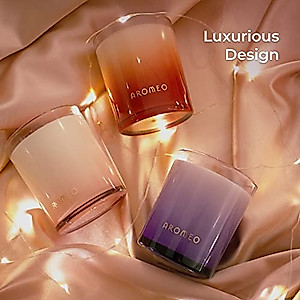 AROMEO Wood Wick Scented Candles Gift Set | Crackling Wood Wick Candles | Christmas Gifts | Candles Gifts for Women, Best Friends Gifts, Easter Gifts for Her, Birthday Gifts for Women