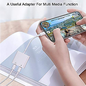 USB C Splitter, Dual USB C Audio and Charger Adapter Compatible with ipad Pro/Air 4,Samsung Galaxy Phone S21/S20/FE 5G/+/Ultra/Note 20/10+Plus,Google Pixel 4/3/2 XL