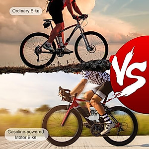 Ktaxon 100cc Bicycle Engine Kit, 2 Stroke Bike Engine Kit, Gas Bike Conversion Kit with Super Fuel-efficient, Powerful Engine for 26-28" Bikes (Silver)