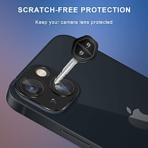(2 Pack) Orzero Camera Lens Protector Compatible for iPhone 13/ iPhone 13 Mini, Protector de Cámera Premium Metal Glass Strong Adhesion HD Anti-Scratch Full Coverage [No Affect on Night Shots] - Black