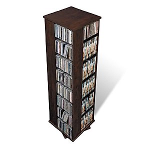 Prepac Large Four-Sided Spinning Tower Storage Cabinet, Espresso