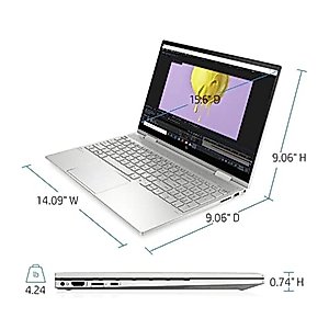 HP Envy x360 2-in-1 15.6" Touchscreen Laptop, Intel Core i5-1135G7, Intel Iris Xe Graphics, 16GB DDR4 RAM, 512GB PCIE SSD, Backlit Keyboard, Fingerprint, Stylus Pen, Win 11 Home, Silver