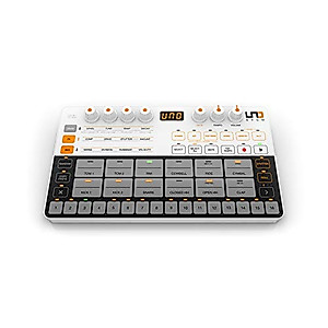 IK Multimedia UNO Drum analog and digital drum machine with 6 analog voices, 64-Step Sequencer, USB and 2.5mm MIDI, 100 pattern presets, battery-powered and portable