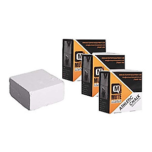 MUTE | Athletic Gym Chalk - Increase Grip Strength - for Bouldering, Rock Climbing, Gymnastics, Functional Fitness, Weight-Lifting - Non-Toxic, Non-Staining Magnesium Carbonate - 2 oz Blocks (3 Pack)