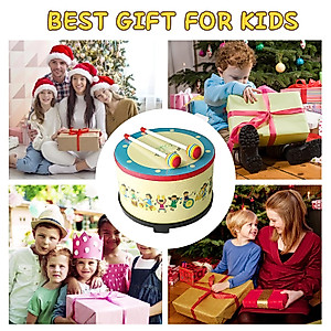 Floor Tom Drum 8 inch Gathering Club Carnival Colorful Percussion Instrument with 2 Mallets Music Drum for Child Special Christmas Birthday Gift (8 inch)