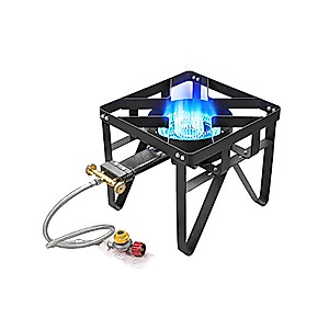 Vivicreate 185000 BTU Super Heavy Duty Square Outdoor Propane Gas Camping Range Camp Hiking Garden Grill Side Burner Stove Fish Turkey Fryer Estufa