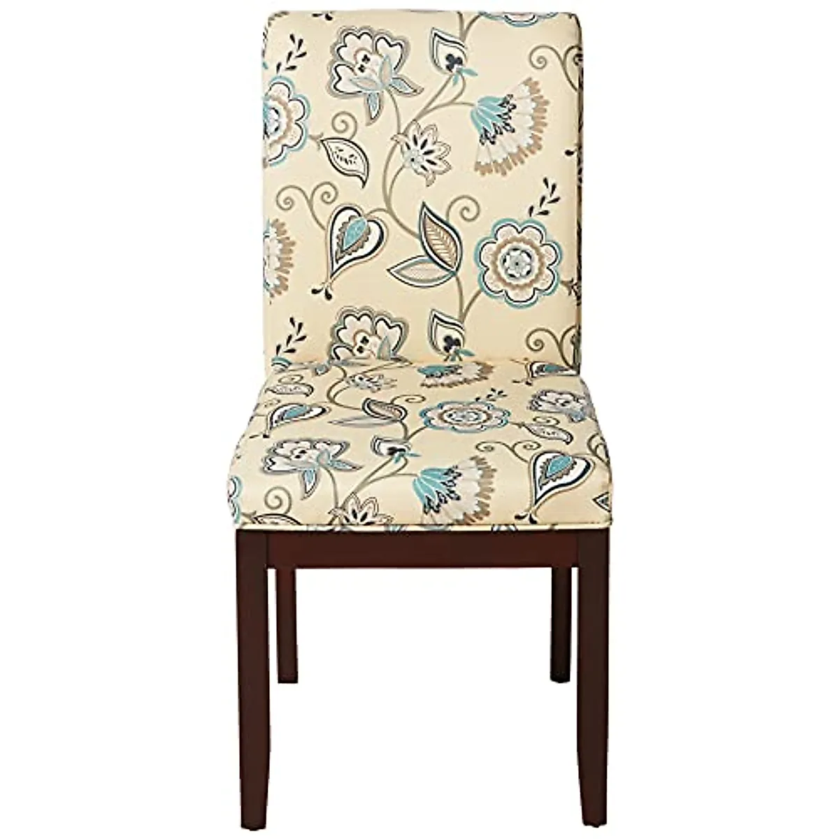 OSP Home Furnishings Dakota Upholstered Parsons Chair with Espresso Finish Wood Legs, Avignon Sky