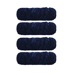 Truevalue 4 Skeins Chenille Yarn,Hand Knitting Glossy Chenille Velvet Blanket Yarn for Crochet Weaving DIY Craft Total 400g (Navy)